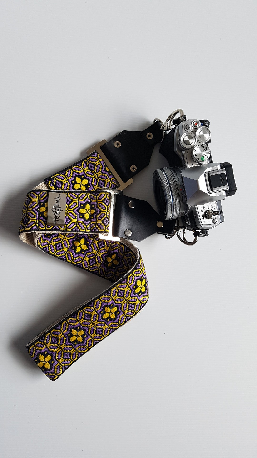 Vintage Style Camera Strap: Hemp Webbing and Jacquard Ribbon - Etsy