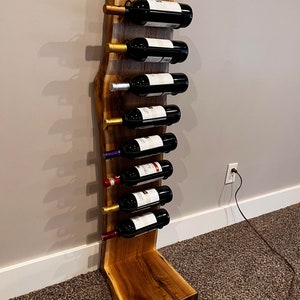 Live Edge Wine Rack, Floor Standing, Butternut, - Etsy