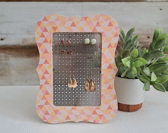 Personalized Kids Earring Holder for Little Girl, Custom Name Stud ...