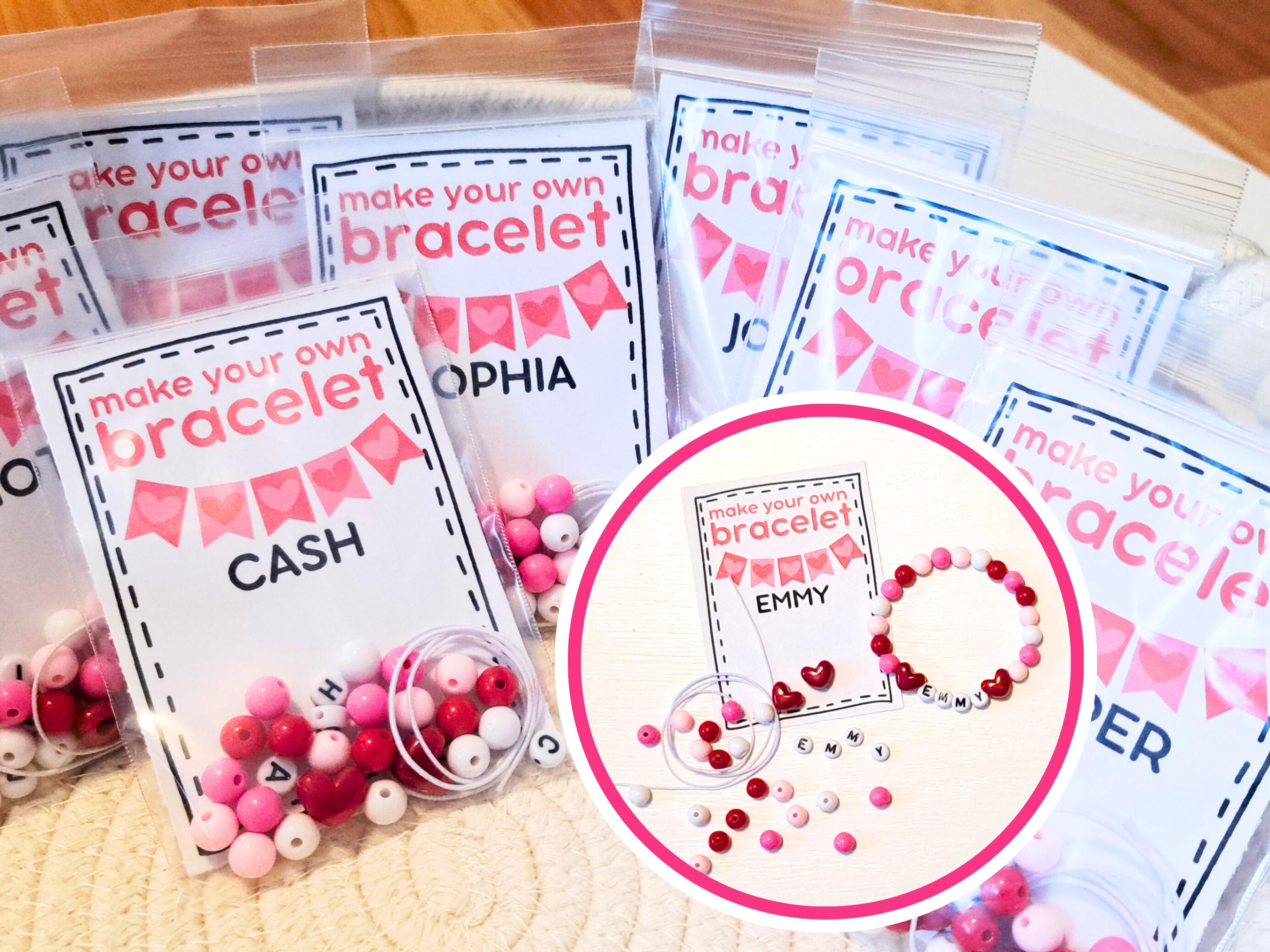 Valentines Day Classroom Activity, Personalized DIY Bracelet Making Kit ...