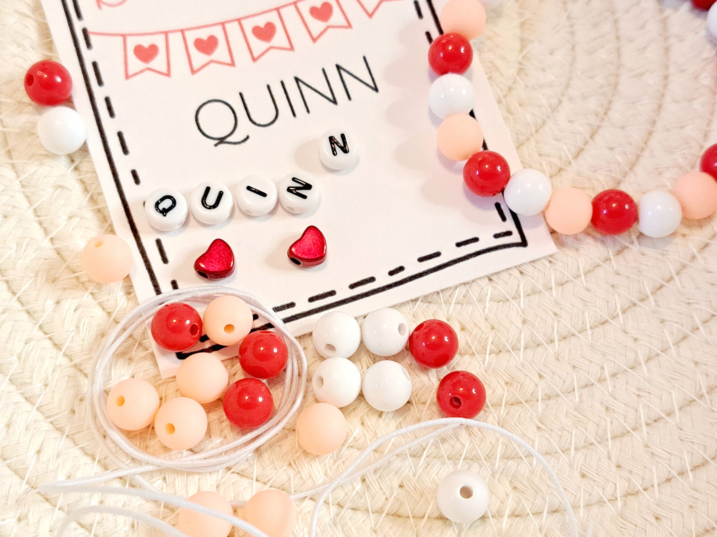 Personalized Valentines Day Bracelet Making Kit, Kids Valentines Day ...