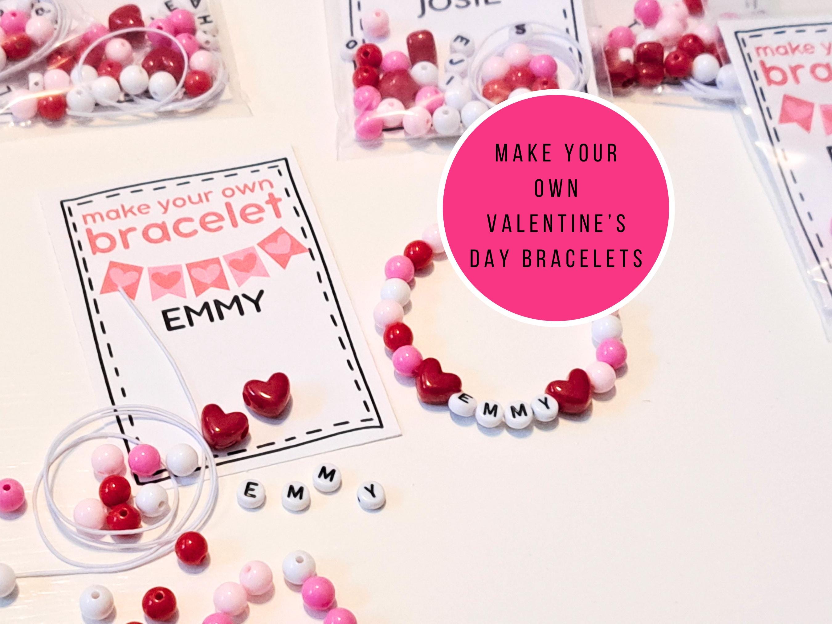 Valentines Day Classroom Activity, Personalized DIY Bracelet Making Kit ...