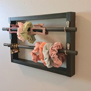 Girls Hair Scrunchie Holder, Hair Clip Organizer Wall Hanging, Wood ...