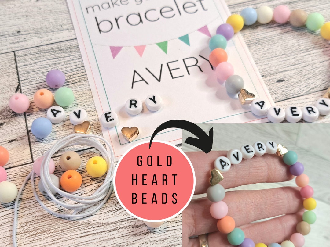 Personalized Bracelet Making Craft Kit, Kids Birthday Party Activity ...