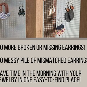 Free Standing Earring Holder, Chicken Wire Jewelry Organizer, Mesh ...
