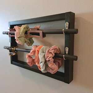 Girls Hair Scrunchie Holder, Hair Clip Organizer Wall Hanging, Wood ...