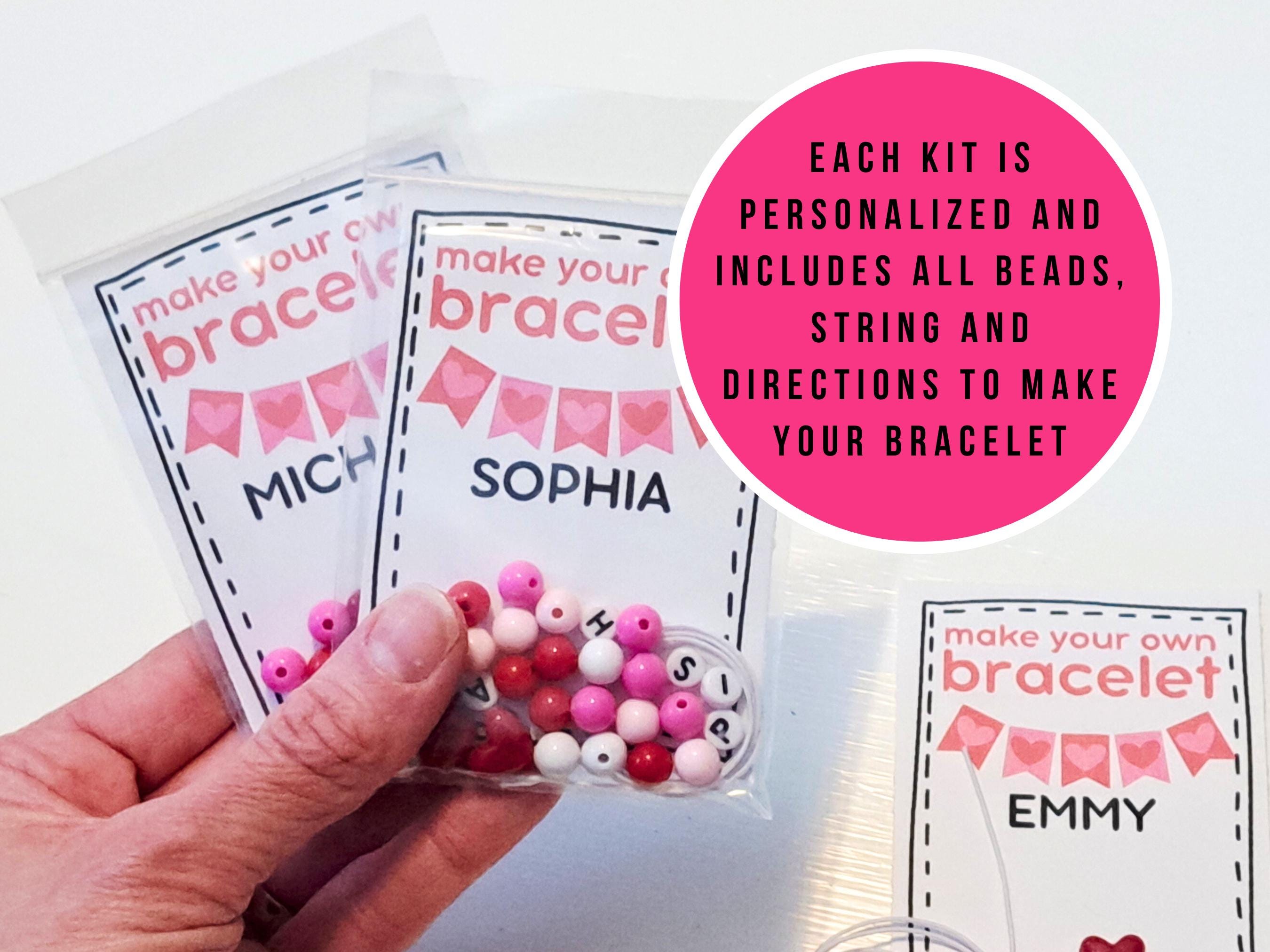Valentines Day Classroom Activity, Personalized DIY Bracelet Making Kit ...