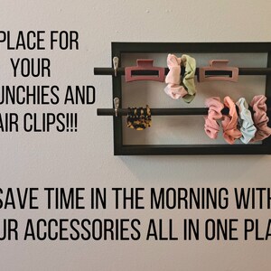 Girls Hair Scrunchie Holder, Hair Clip Organizer Wall Hanging, Wood ...