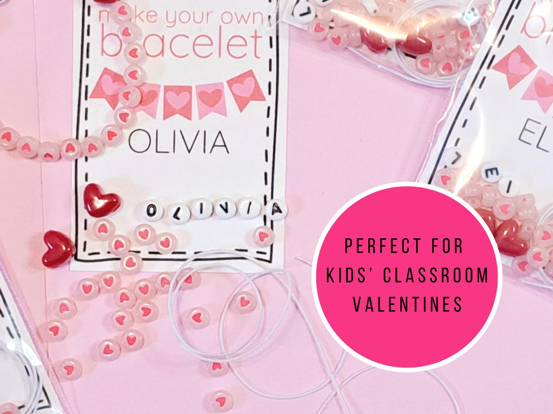 Personalized Valentines Day Activity for Classroom, Kids Bracelet ...