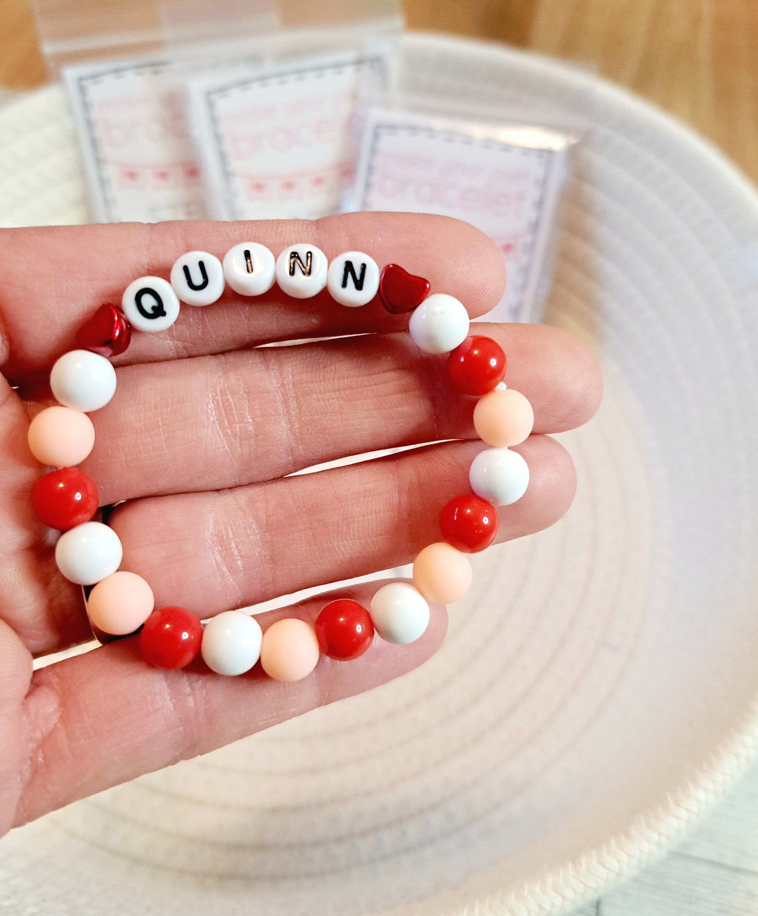 Personalized Valentines Day Bracelet Making Kit, Kids Valentines Day ...