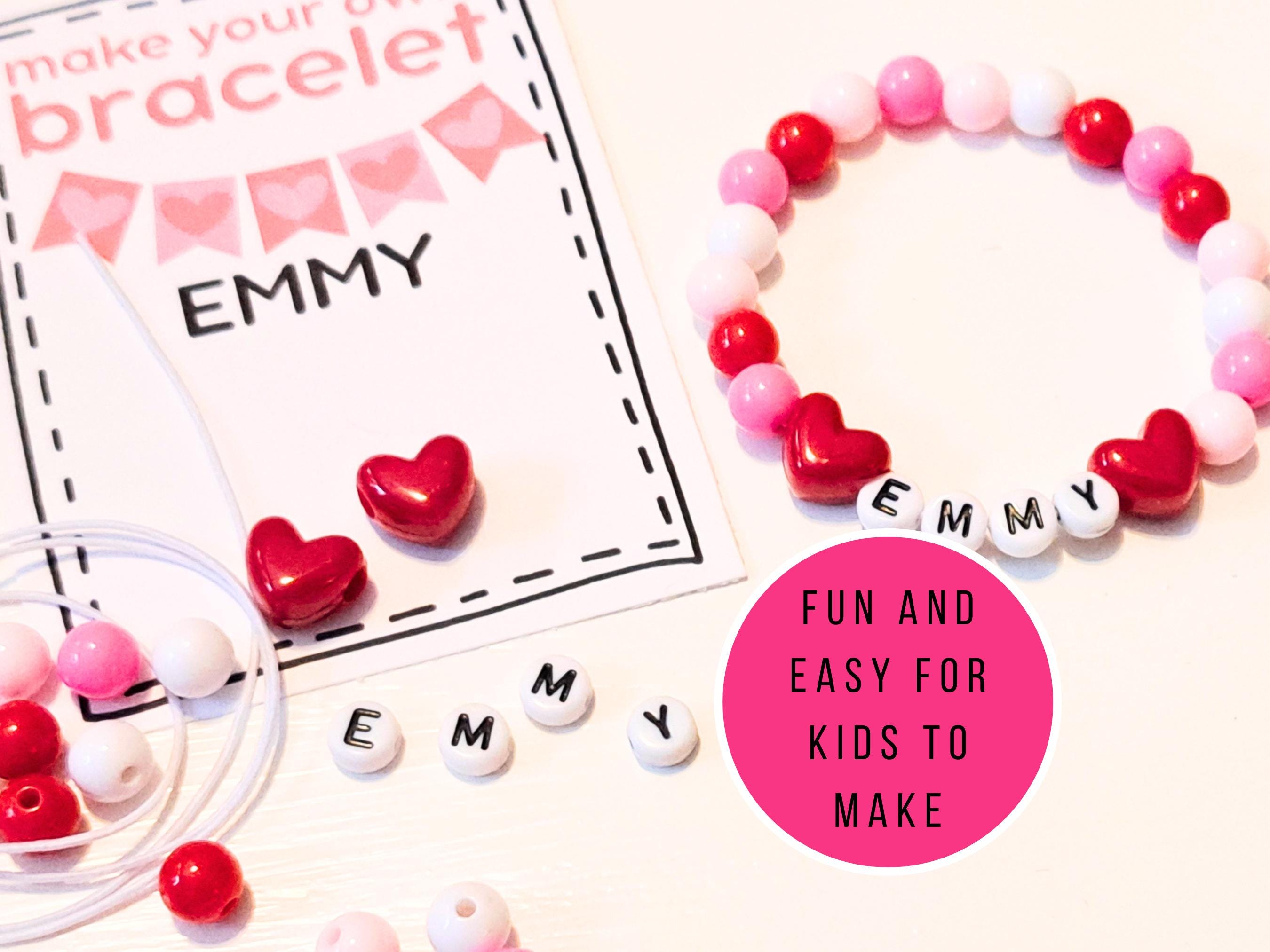 Valentines Day Classroom Activity, Personalized DIY Bracelet Making Kit ...
