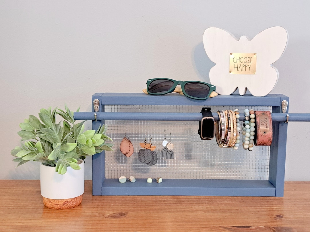 Chicken Wire Earring Holder Jewelry Storage Frame, Free Standing ...