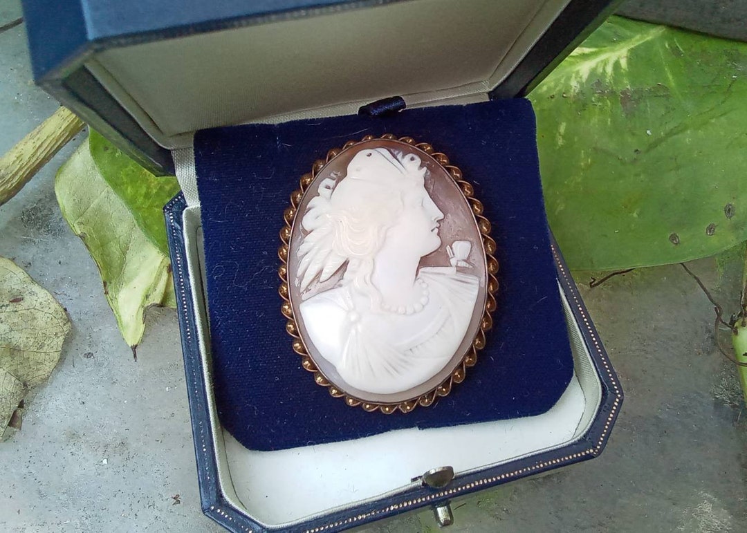 Greek or Roman Goddess Cameo - Fine Carving - Vintage Carved Shell ...