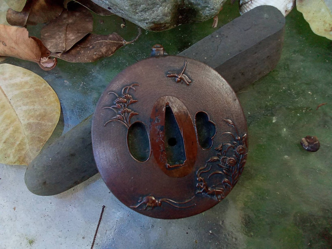 Japanese Tsuba Water Dropper - Very Scarce Edo Calligraphy Item ...