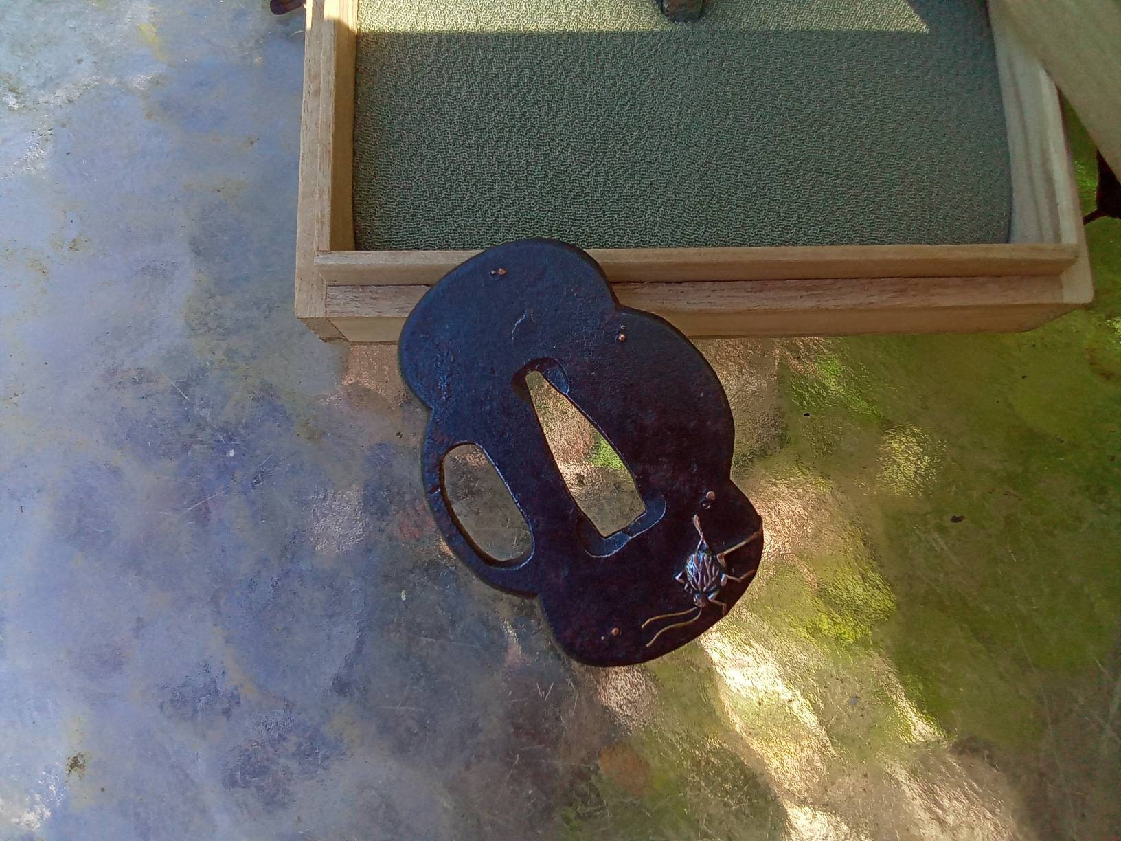 Japanese Edo Era Small Tsuba Kinko Sword Fitting Silver Insect Great ...