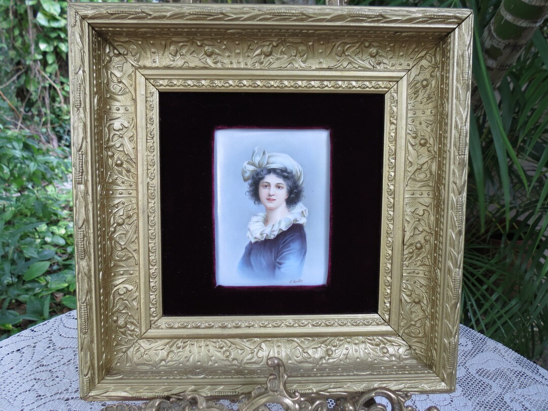 Elizabeth Vigee Le Brun Self Portrait: Painted Porcelain in Original ...