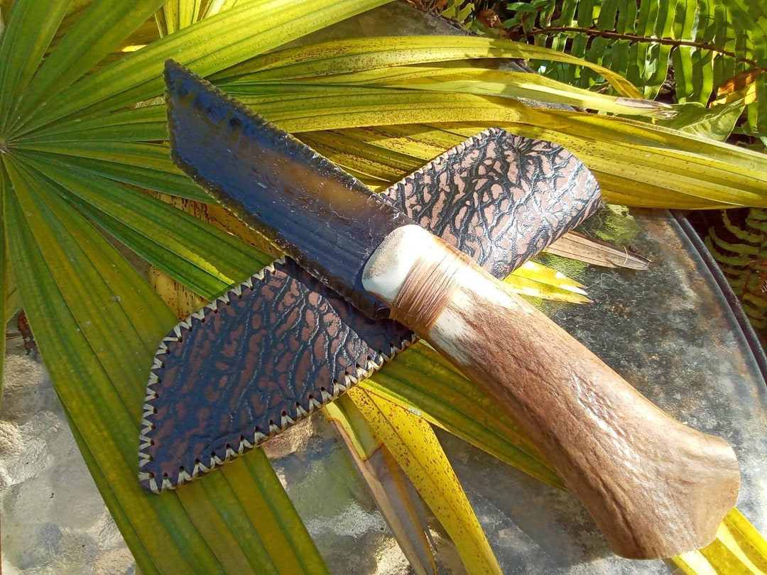 Flint Napped Obsidian Blade Knife - Old Hand Crafted Knife - Custom ...