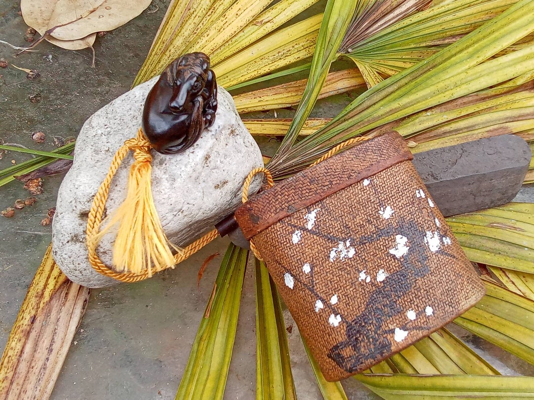 Japanese Antique Basket Weave Tonkotsu - Old Tobacco Case - Fine ...