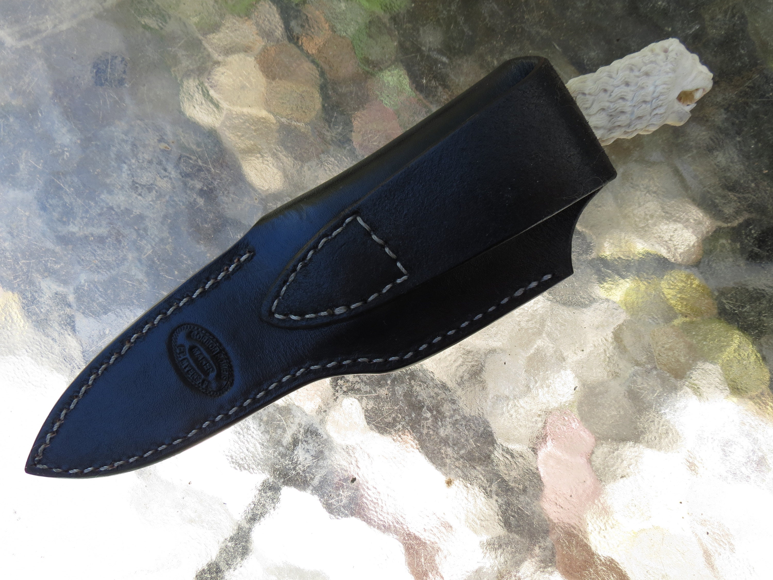 Stag Handle Carved Lion Damascus Knife Gordon Romeis Fantastic Custom ...