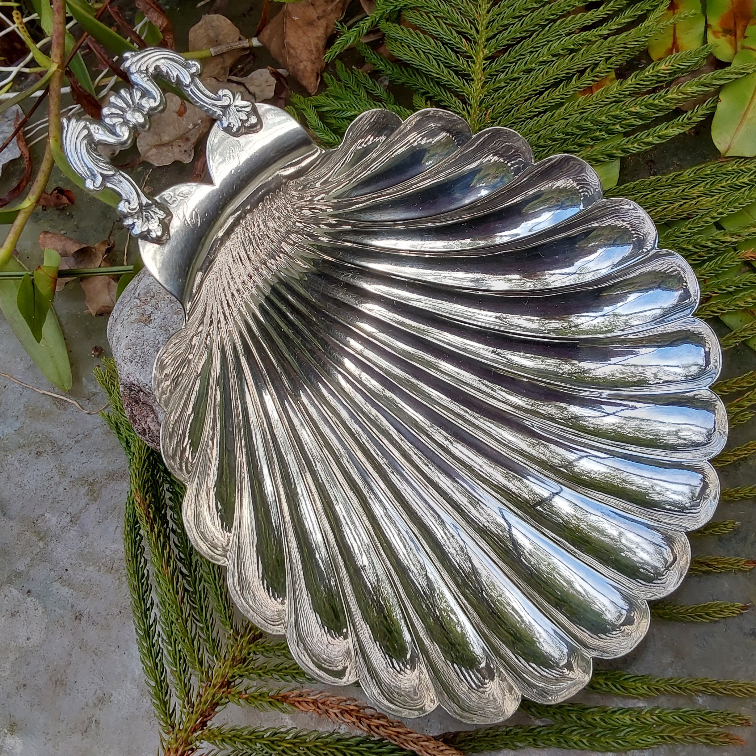 Sterling Silver Victorian Footed Shell Bowl - Large Antique Bowl ...
