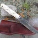 Stag Handled Damascus Knife Gordon Romeis Custom Knife Fantastic Carved ...