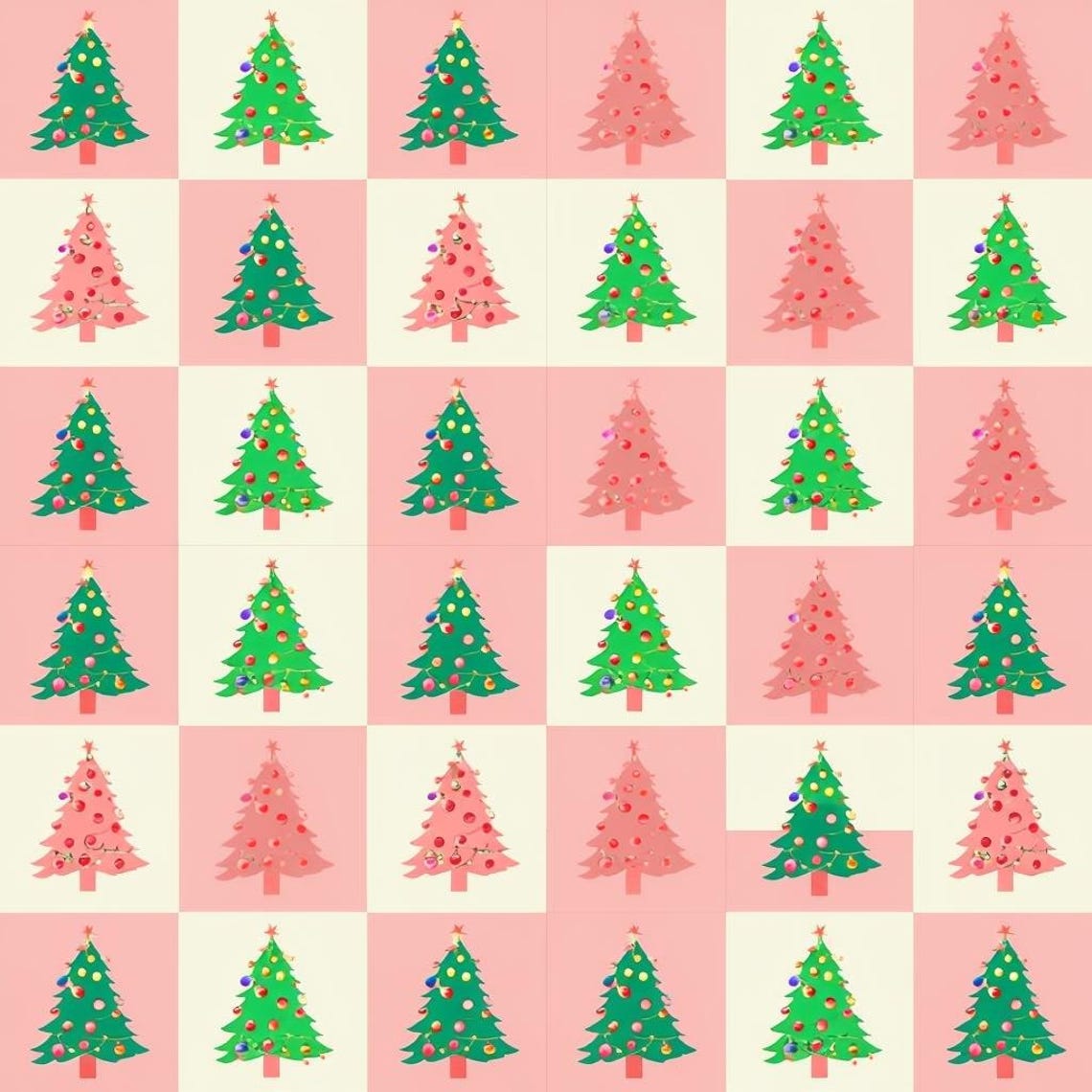 Seamless Christmas Tree Paper - Etsy