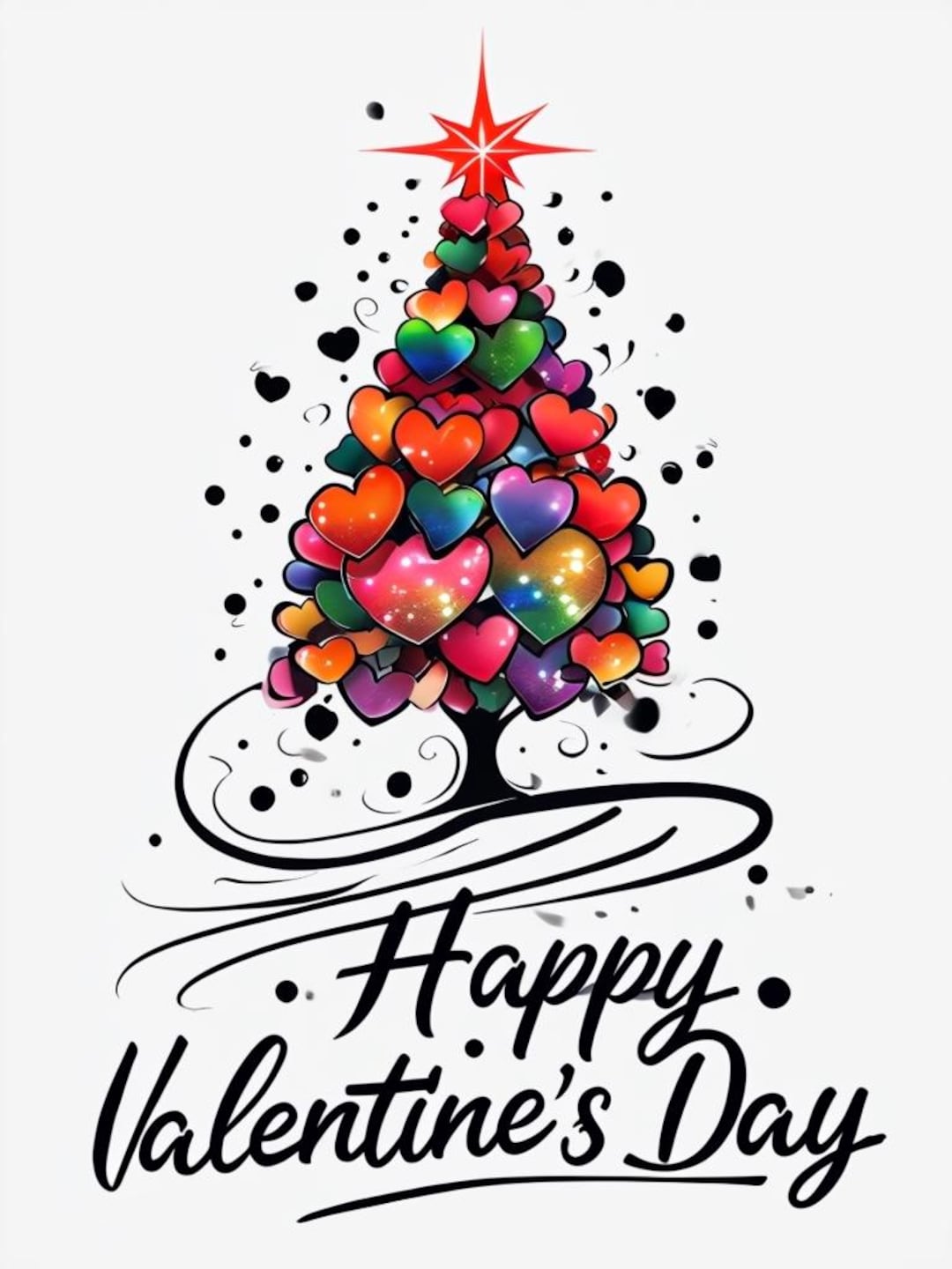Rainbow Heart Valentine's Day Card - Etsy