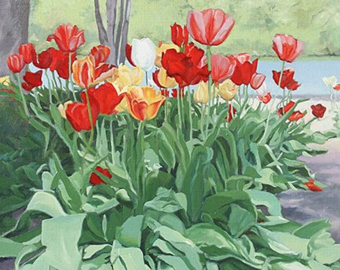Tulip Flower Painting, Tulip Oil Painting, Tulip Art Print, Flower ...