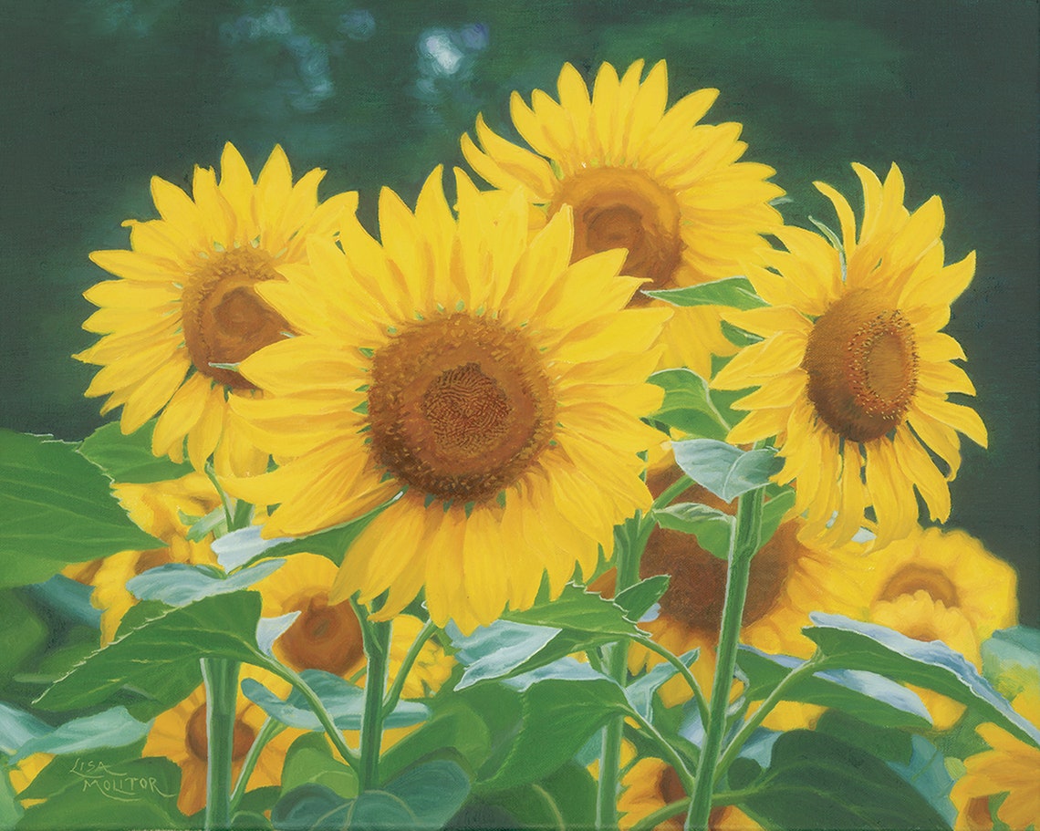 Sunflower Painting Print, Sunflower Oil Painting, Sunflower Art Print ...