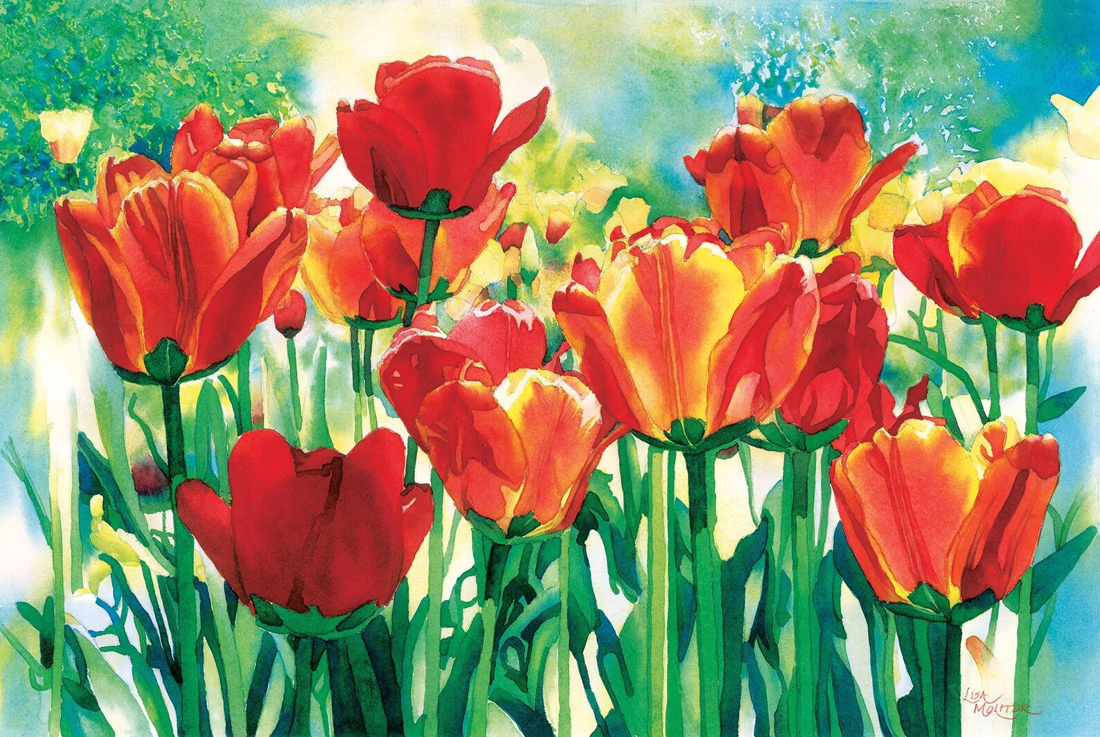 Tulip Flower Painting, Tulip Watercolor, Tulip Art Print, Flower ...
