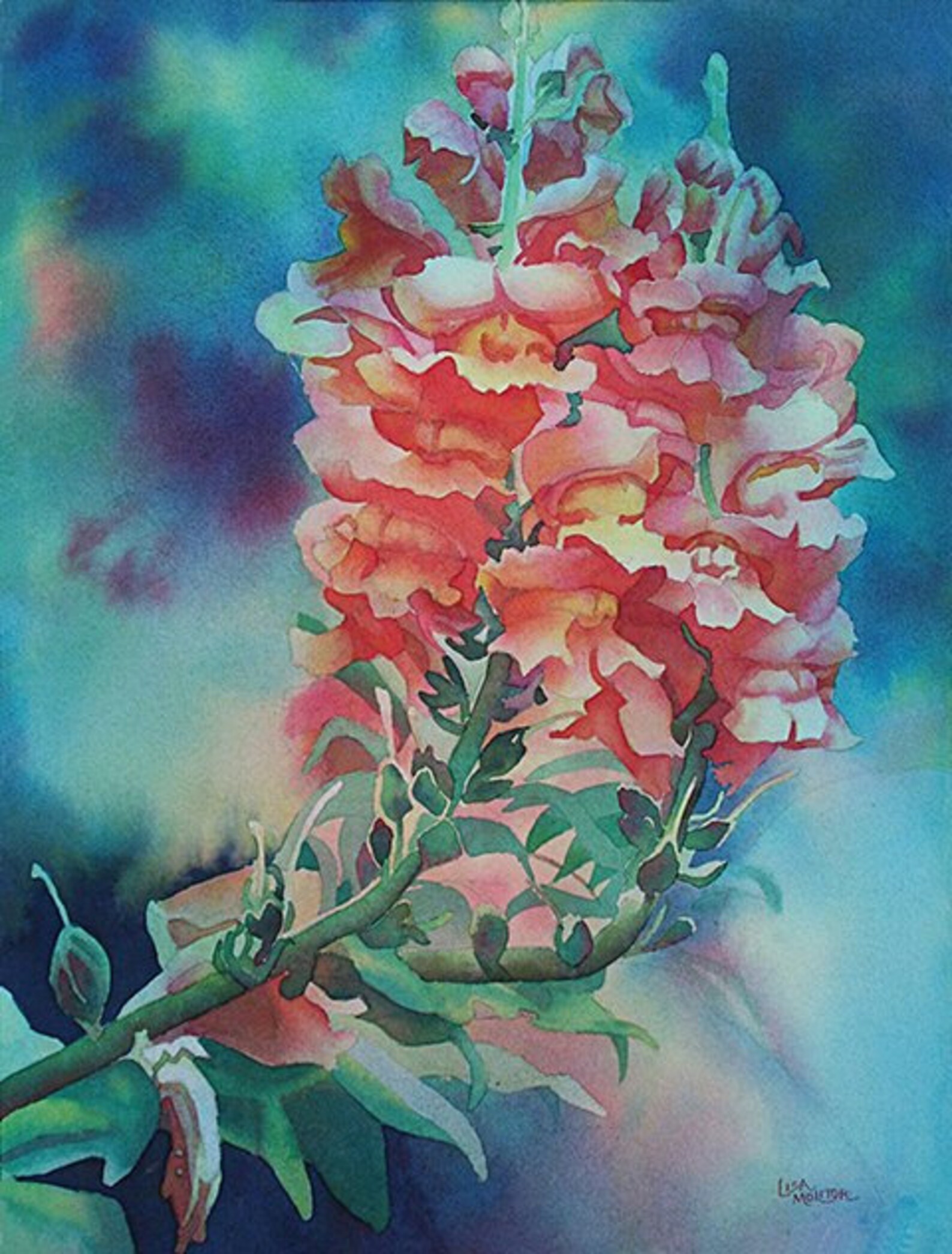 Snapdragon Painting Snapdragon Art Print Flower Watercolor | Etsy
