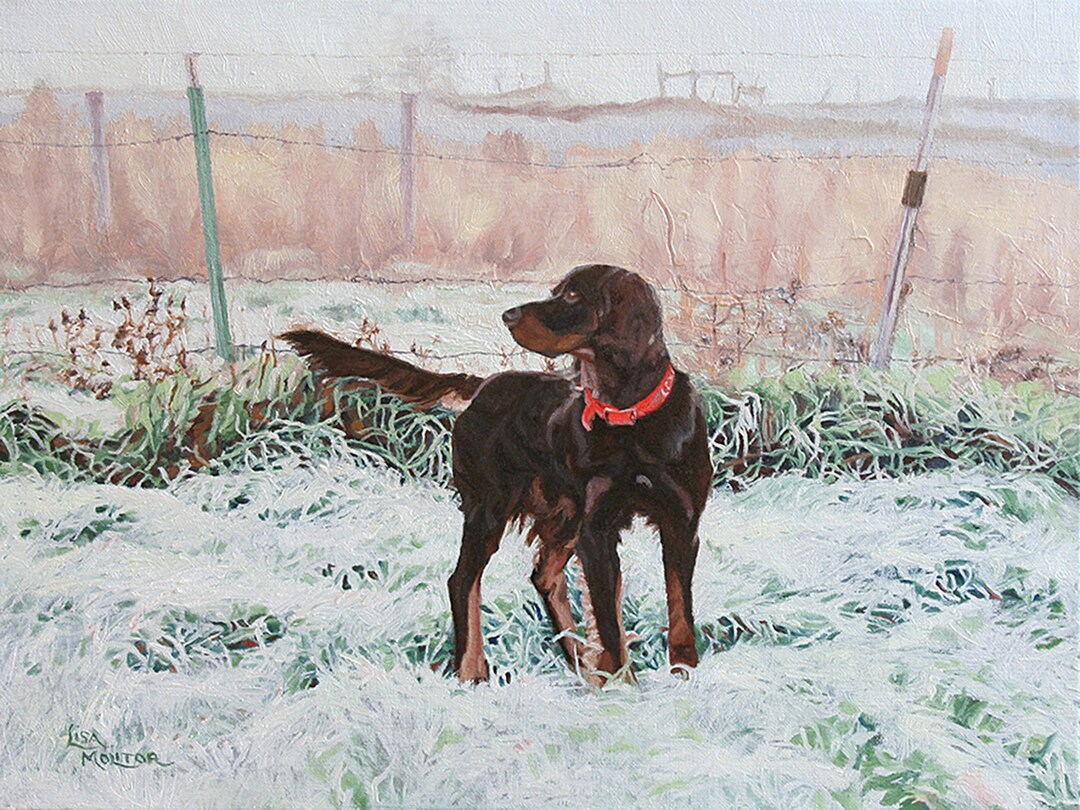 Gordon Setter Dog Painting, Dog Painting, Hunting Painting, Gordon ...