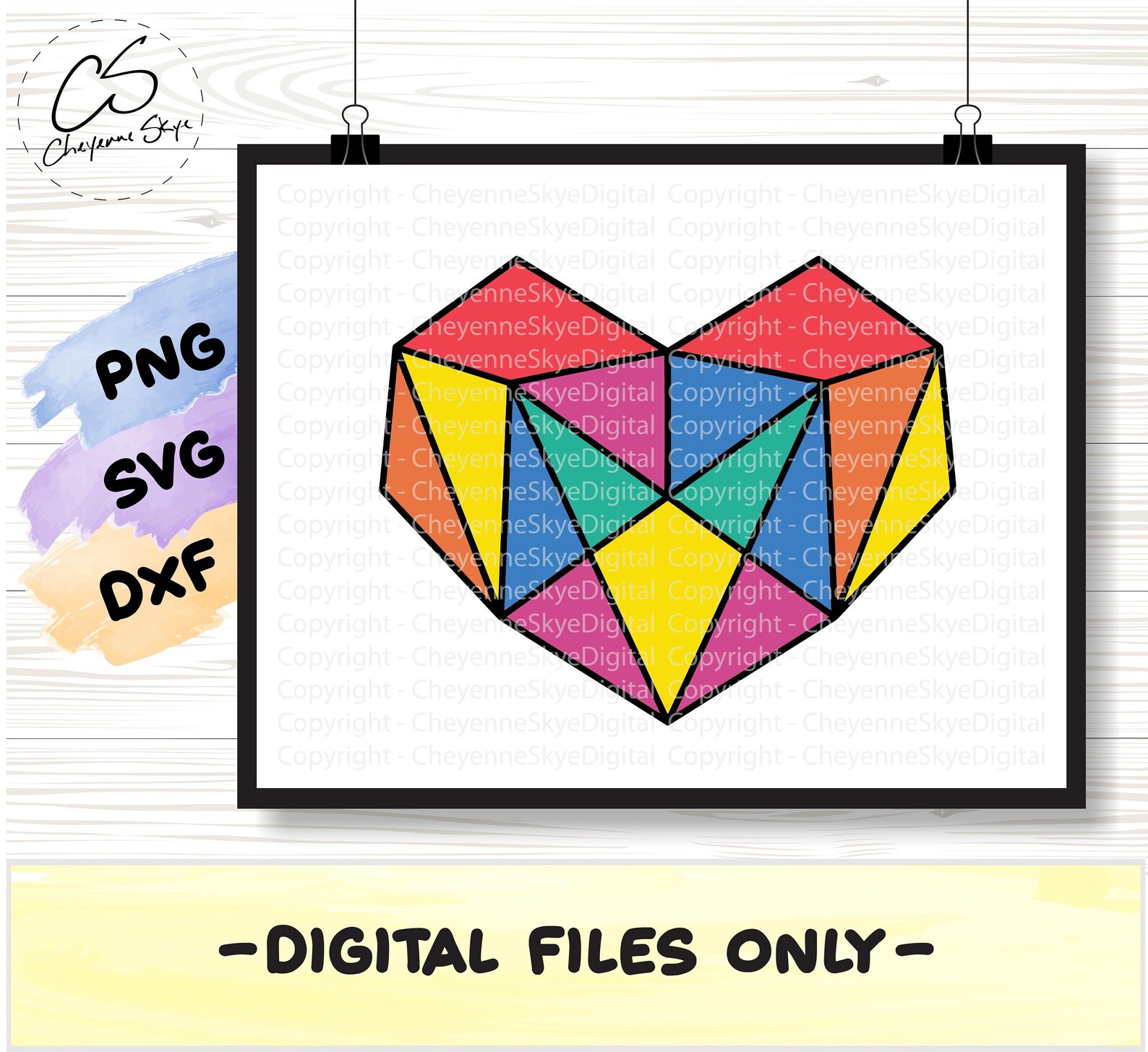 Geometric Heart .svg .png and .dxf Cut And/or Clipart Files - Etsy
