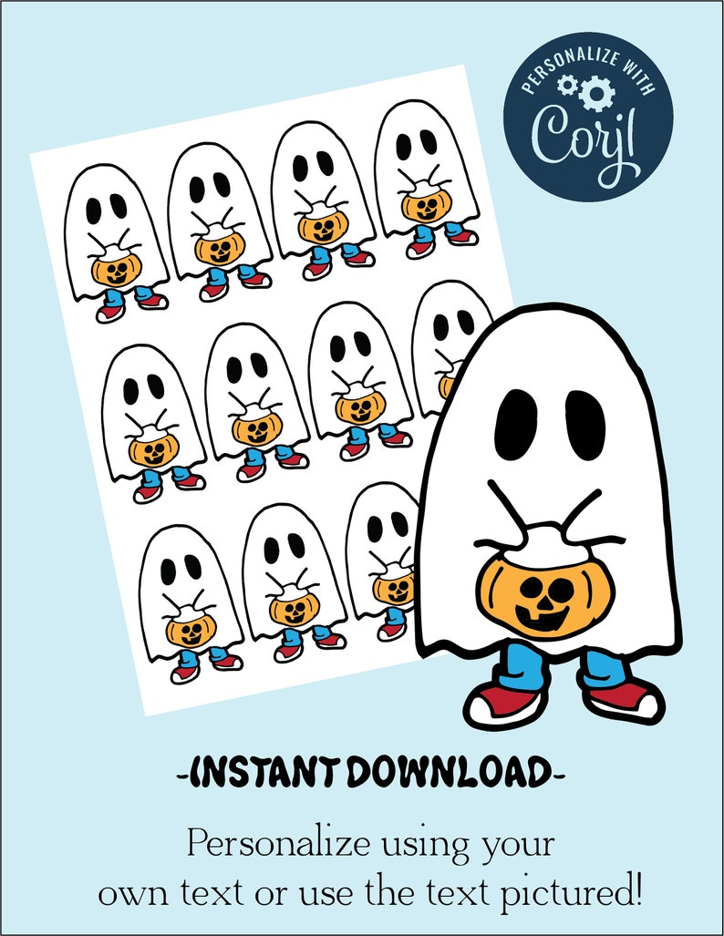 Cute Ghost Gift Tag for Halloween Printable Instant Digital - Etsy