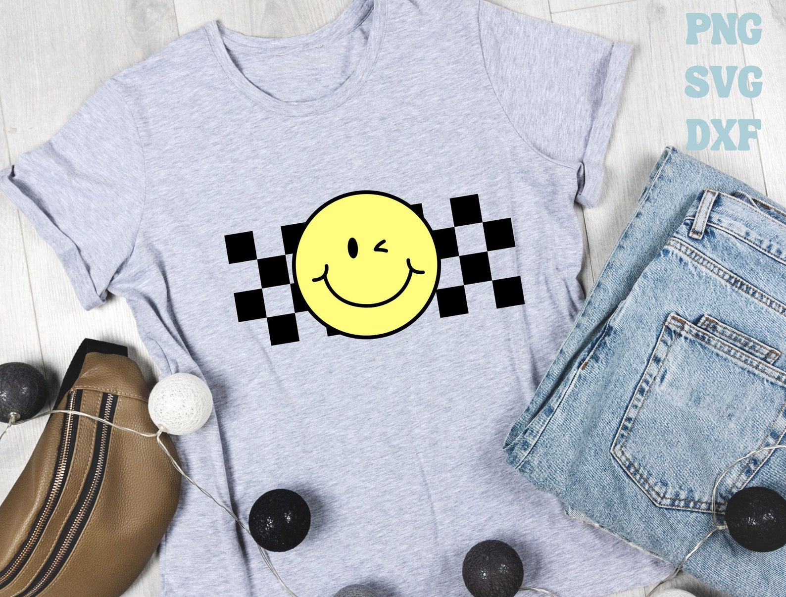 Checkerboard Winking Smiley Svg Png and Dxf Cut Sublimation - Etsy