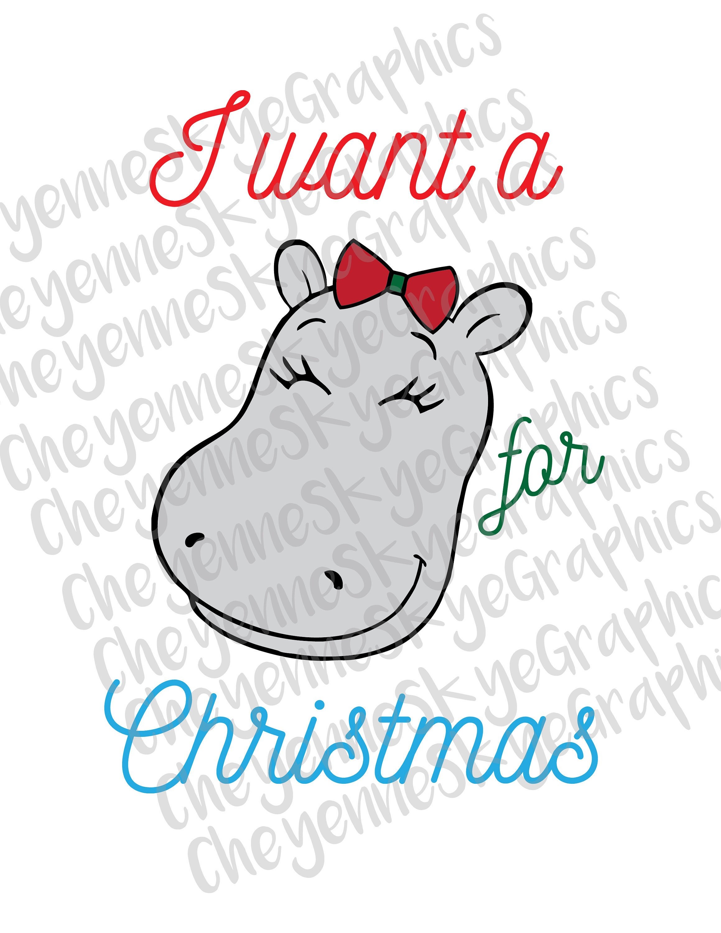 I Want a Hippopotamus for Christmas Boy/girl Bundle SVG PNG - Etsy