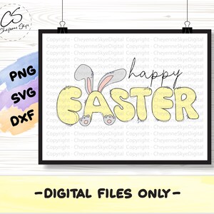 Happy Easter Svg, Png and Dxf Clipart Layered Cut File Cricut ...