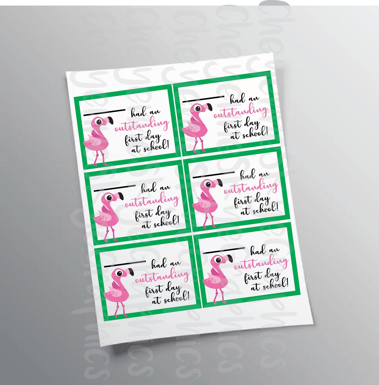 Flamingo First Day of School Teacher Note Printable for - Etsy