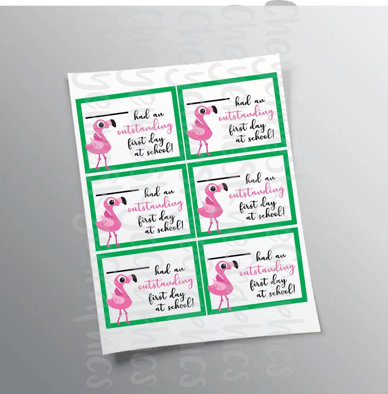 Flamingo First Day of School Teacher Note Printable for - Etsy