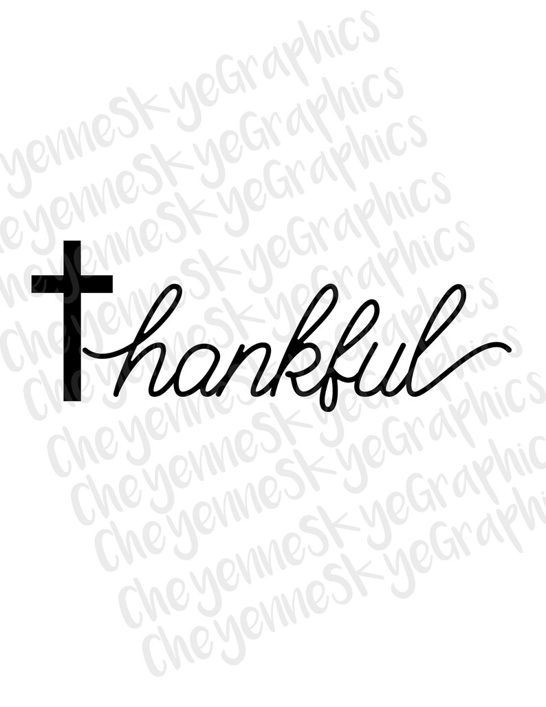 Thankful Cross Christian Thanksgiving SVG PNG and DXF Cut - Etsy