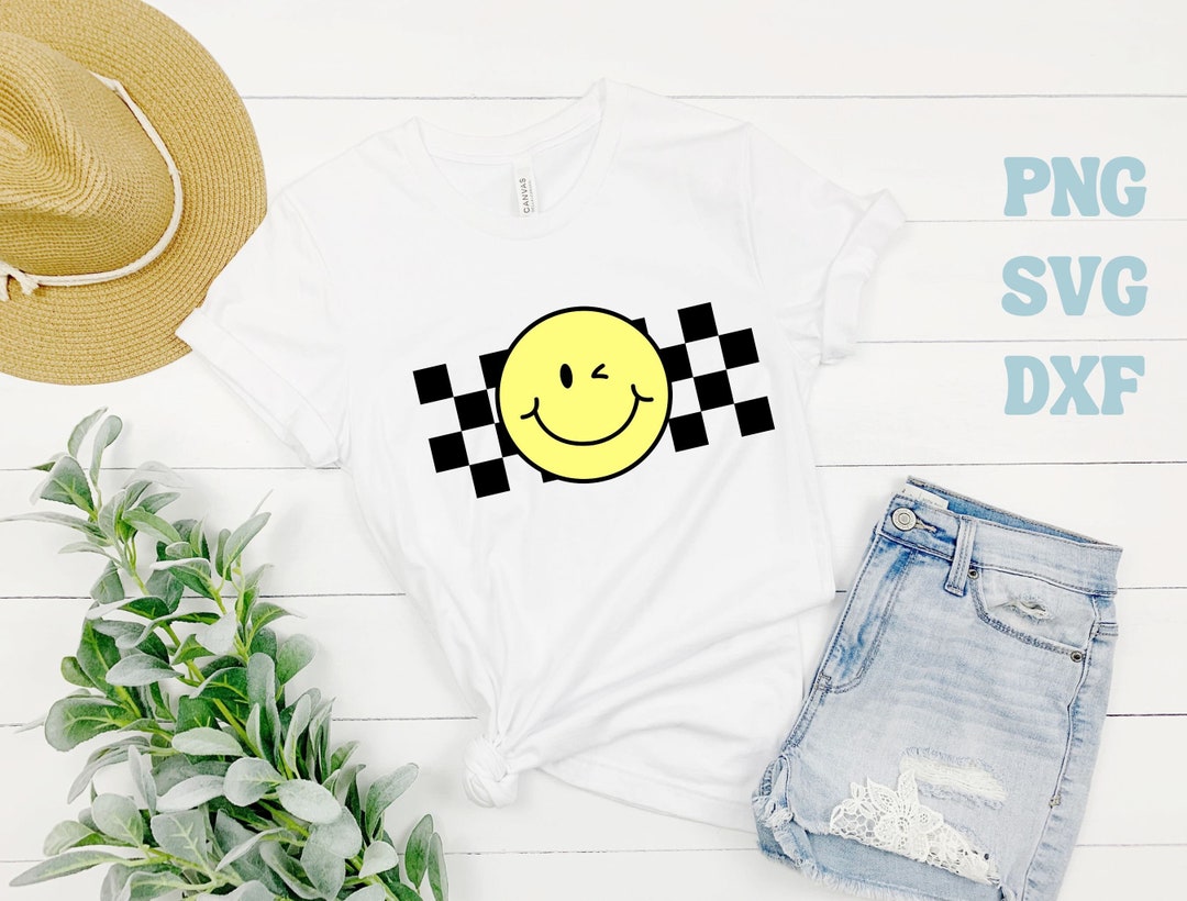 Checkerboard Winking Smiley Svg, Png, and Dxf Cut Sublimation Cricut ...