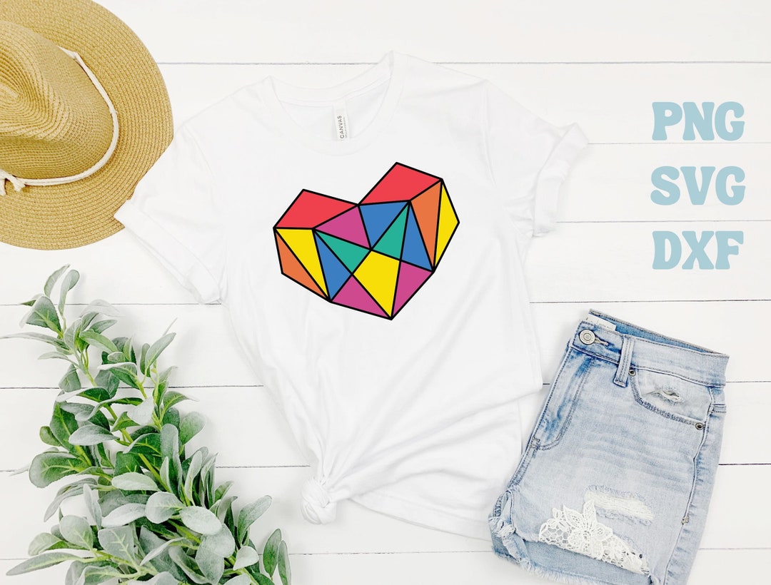 Geometric Heart .svg, .png, and .dxf Cut And/or Clipart Files ...
