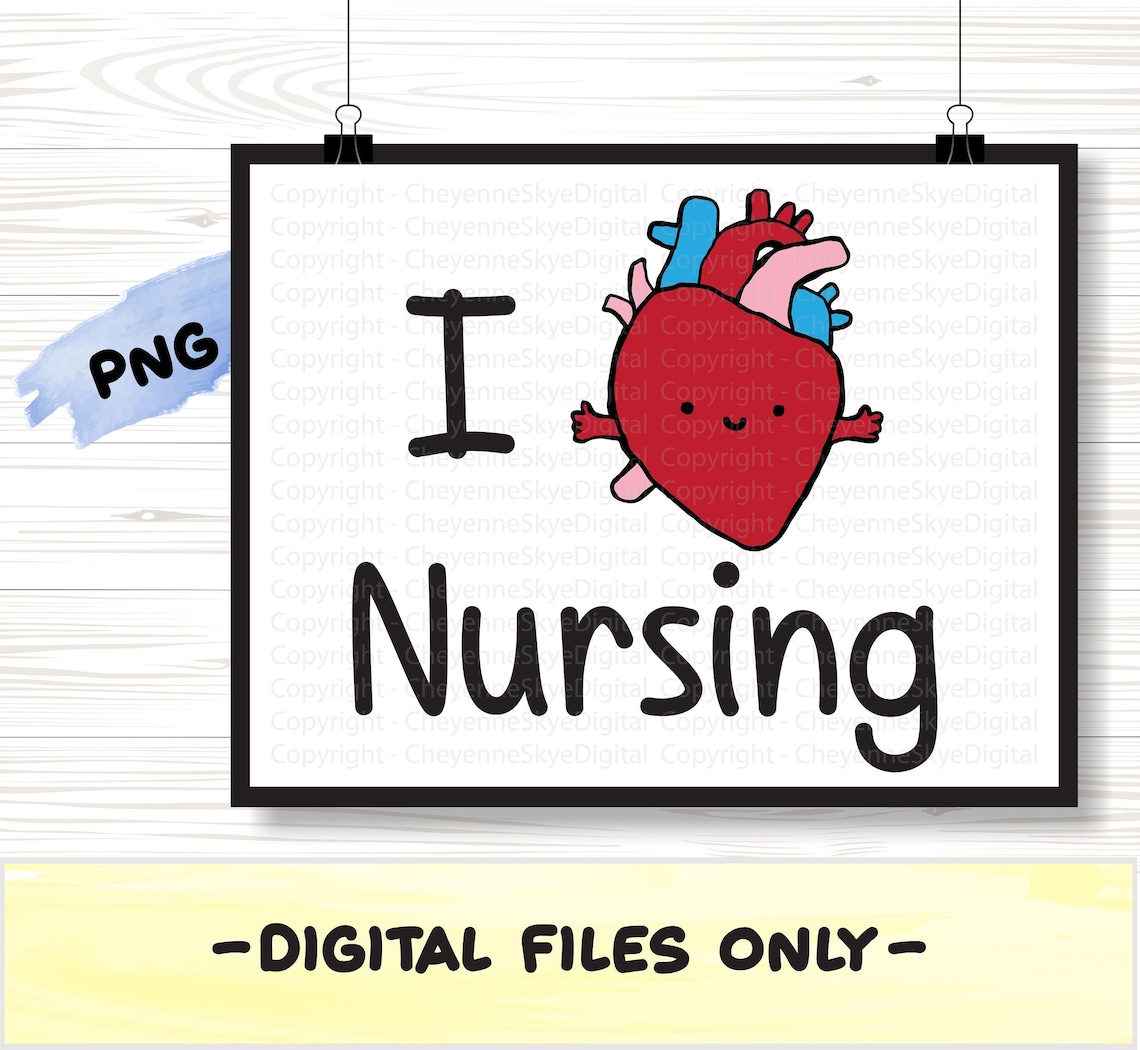 I Heart Nursing I Love Nursing Cardiac Nurse SVG PNG and DXF - Etsy