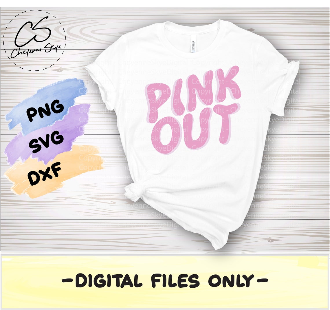 Pink Out Svg Png Dxf for Cricut Sublimation Silhouette Pink - Etsy