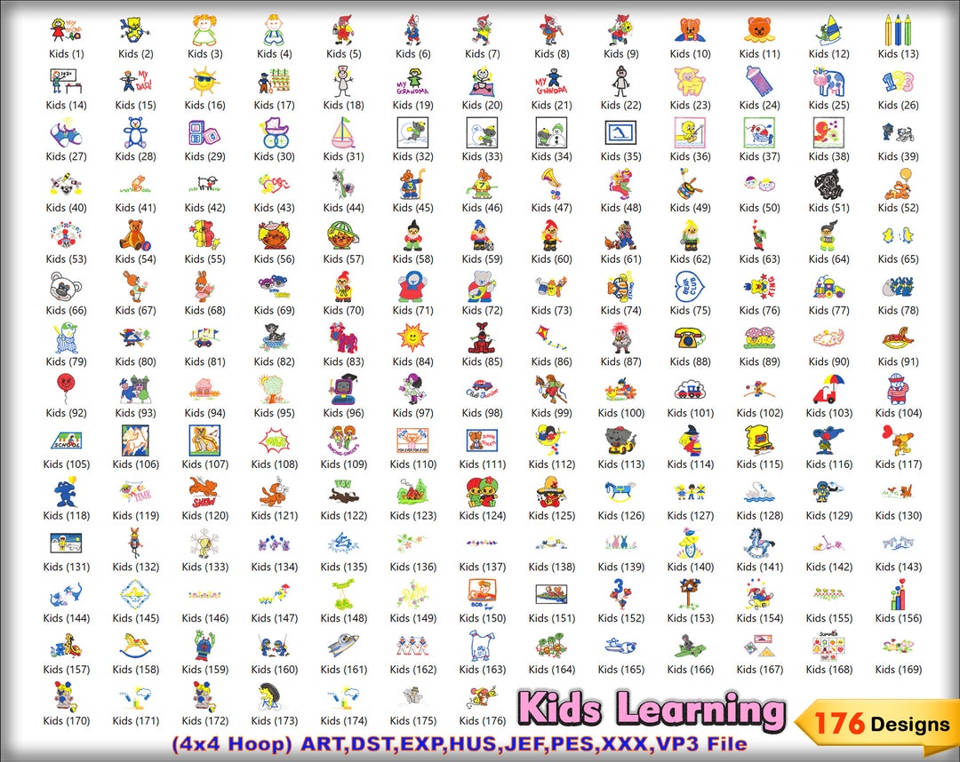 Kids Learning Embroidery Machine Designs,baby Boy Embroidery,kids ...