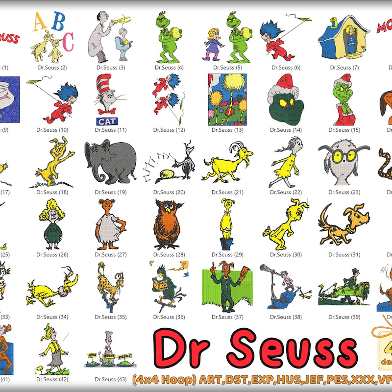 Dr Seuss Embroidery - Etsy