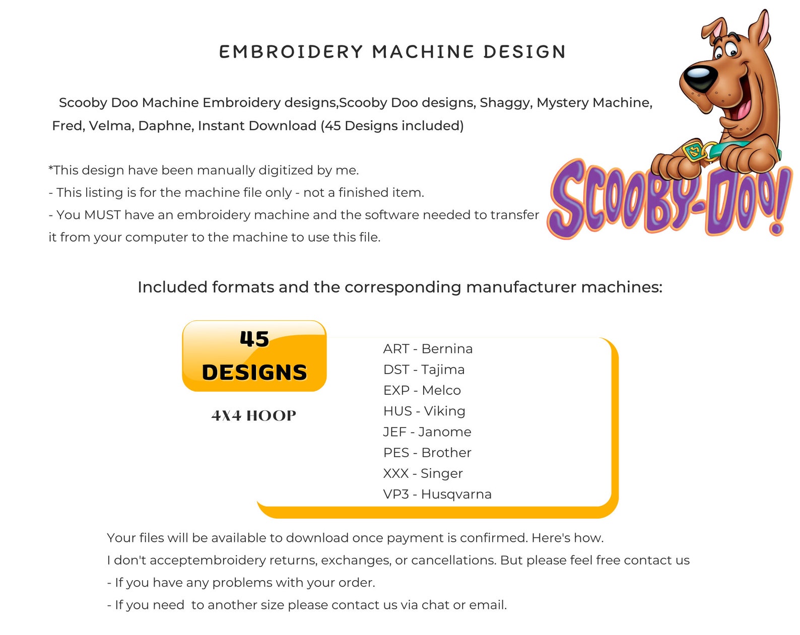 Scooby Doo Machine Embroidery Designs,scooby Doo Designs, Shaggy ...