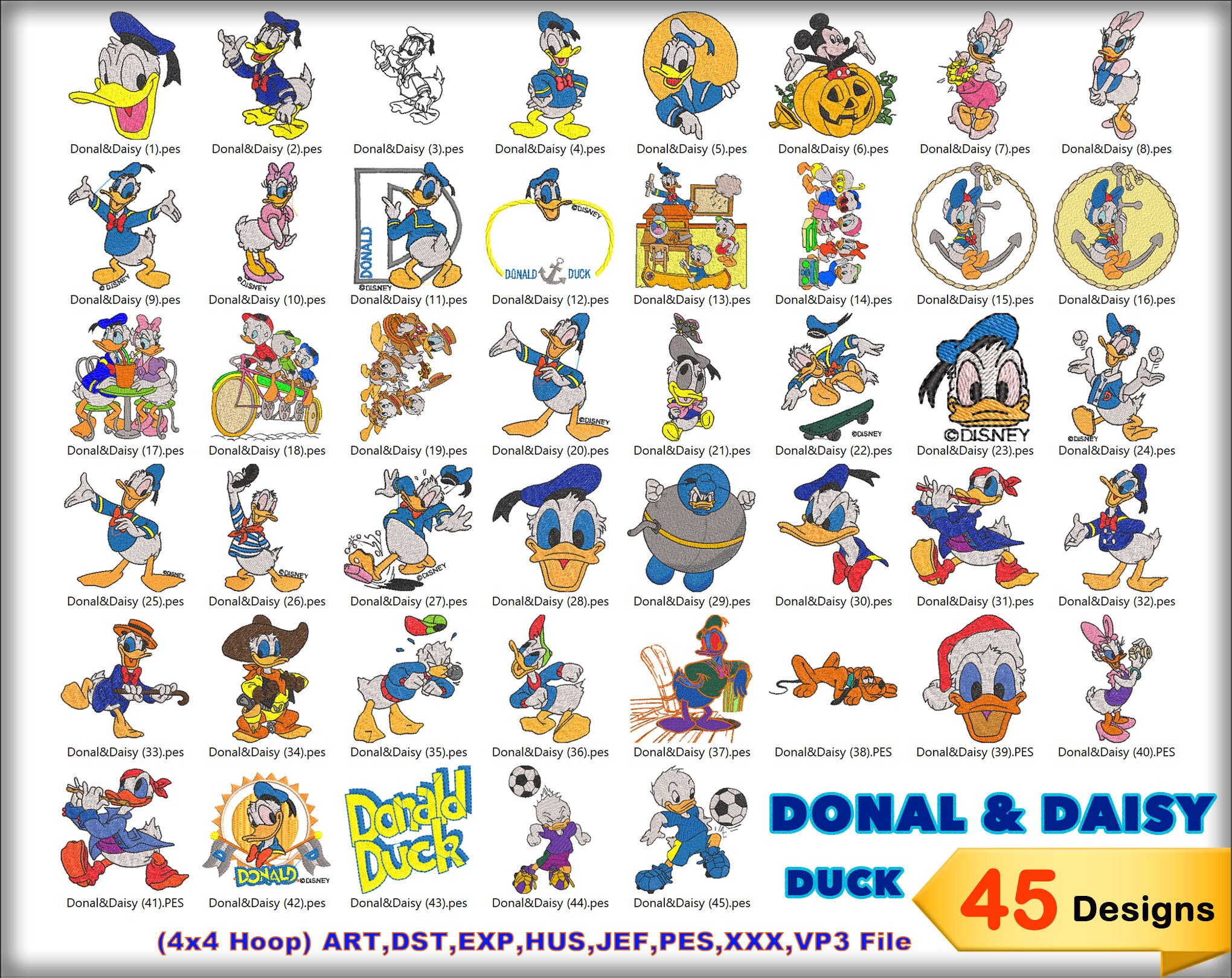 Donal Ducks Embroidery Design,daisyduck Embroidery Design,donald Duck ...