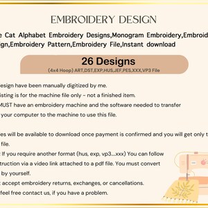 Cute Cat Alphabet Embroidery Designs,monogram Embroidery,embroidery ...