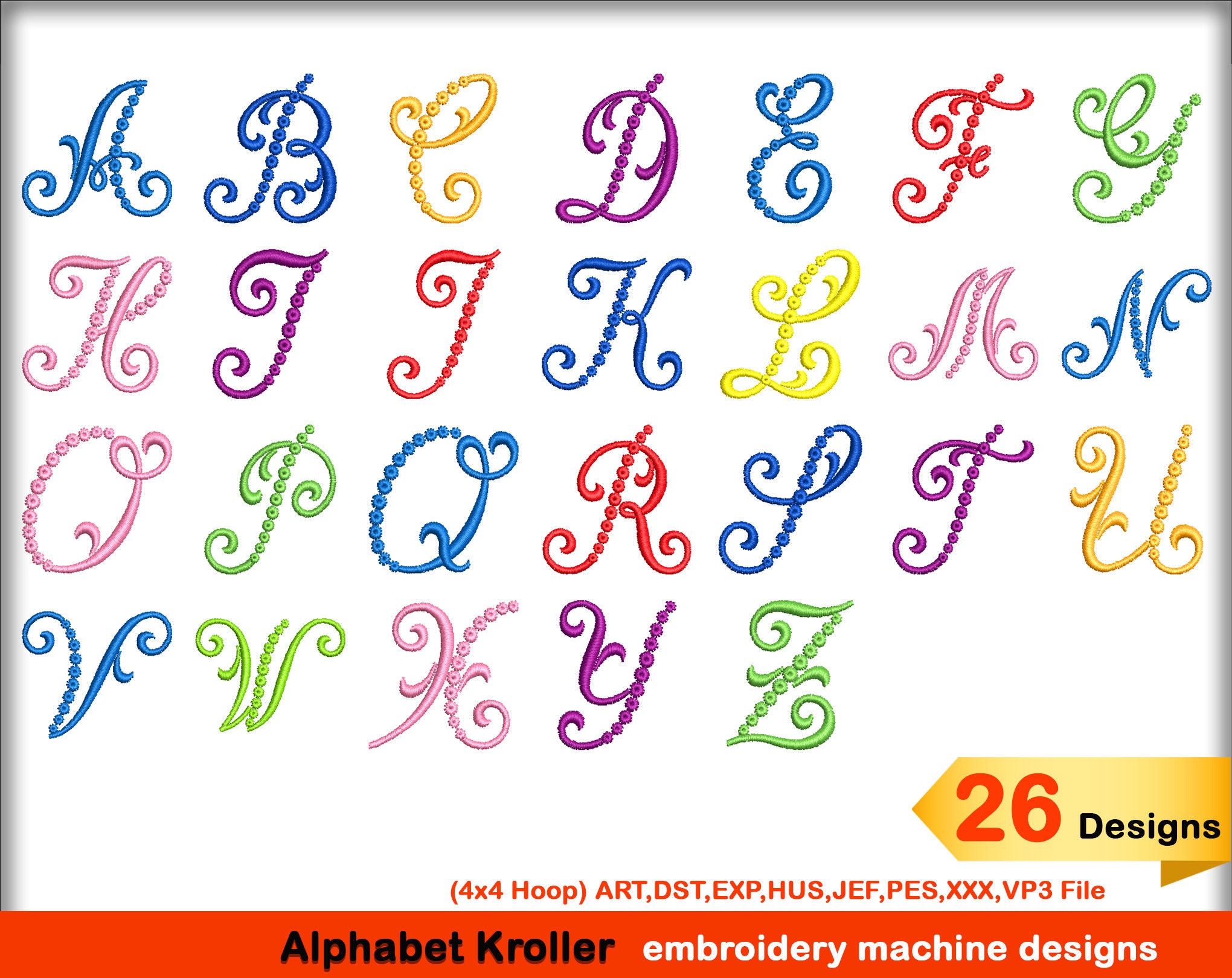 Embroidered Alphabet Patterns